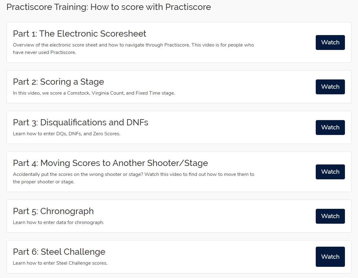 Match Setup in Practiscore