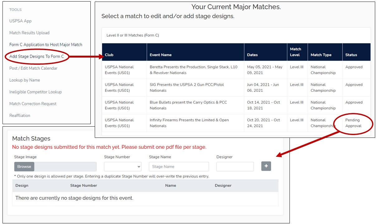 Adding stages to the Form C